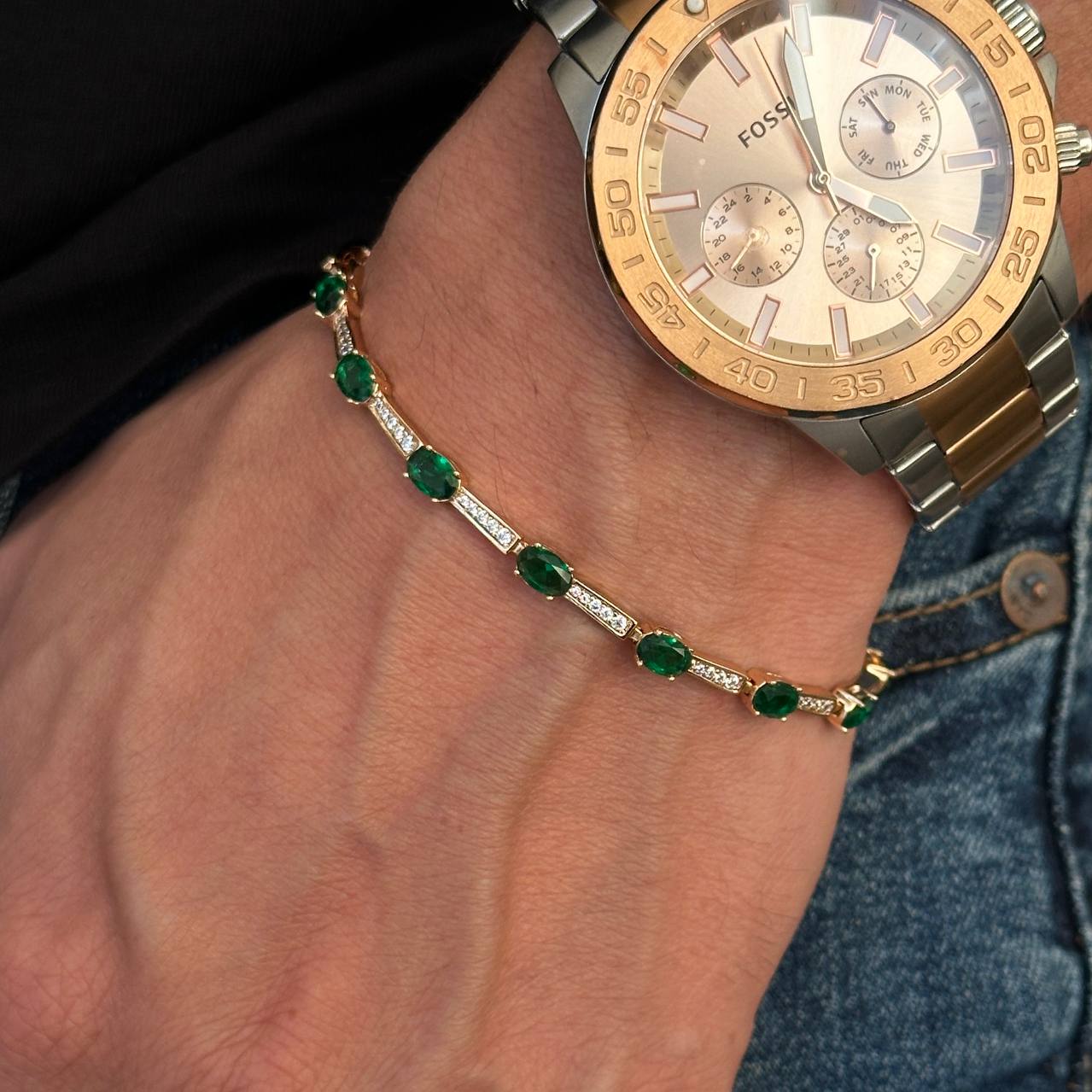 BRILLANTE ELEGANCIA ROSE VERDE ESMERALDA ID: 3791 – OrolaminadoLuxus